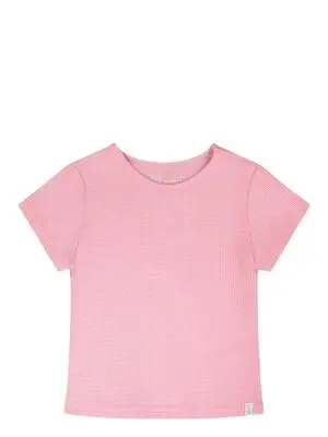 DEUX PAR DEUX Relaxed Straight Fit Crinkle Jersey Short Sleeve T-shirt - Pink