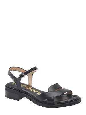 WONDERS Ankle Strap Slide Sandal - Tokat Black