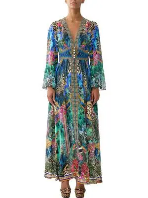 Camilla Waistband Dress With Ruffle Sleeve - Animal Alchemy