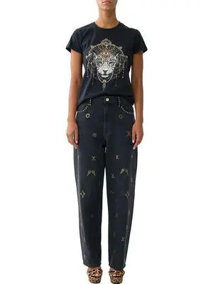 Camilla Slim Fit Round Neck T-shirt - Feline Folklore