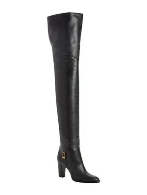 Saint Laurent Julia Divine Thigh High Boot - Noir