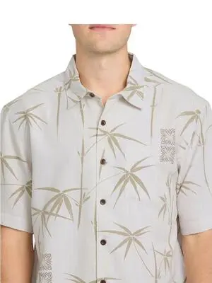 QUIKSILVER WATERMAN Bamb Bay Wm Ss Short Sleeve Shirt - Silver Birch