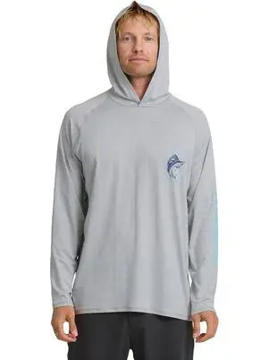 QUIKSILVER WATERMAN Hooded Long Sleeve Upf Shirt - Light Grey Hth