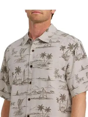 QUIKSILVER WATERMAN Sail Away Wm Ss Short Sleeve Shirt - Moonbeam