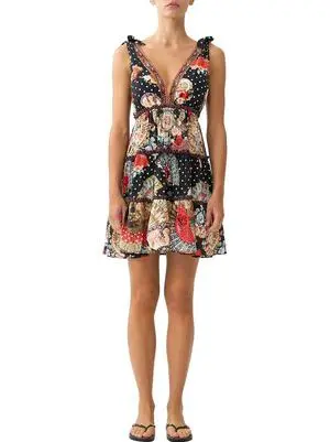 Camilla Tiered Short Dress With Shoulder Ties - Daughters Of Duende