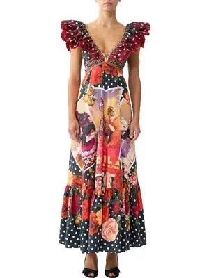 Camilla Frill Neck Dress With Hardware - Daughters Of Duende