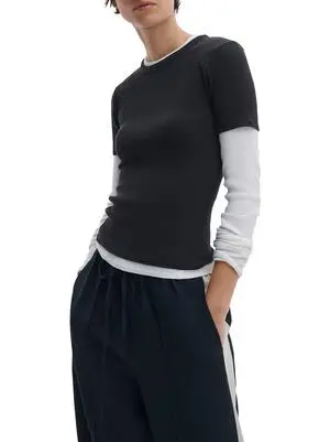 Rag & Bone Essential Ribbed T-shirt - Black