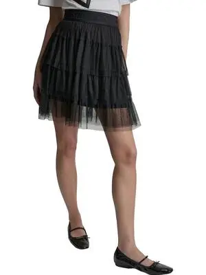 Dkny Tiered Tulle Skirt - Black