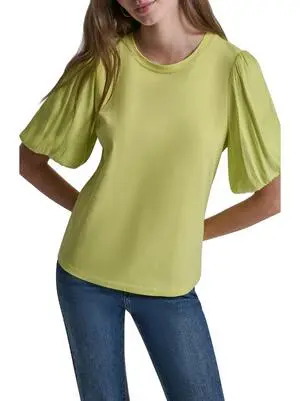 Dkny Mixed Media Top - Limeade