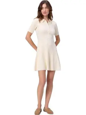 Paige Olie Knit Polo Dress Neutral / White