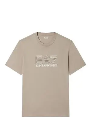 Emporio Armani Visibility Cotton-jersey Crew-neck T-shirt - Natural