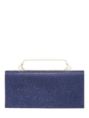 Giorgio Armani Satin And Rhinestone Clutch - Blue