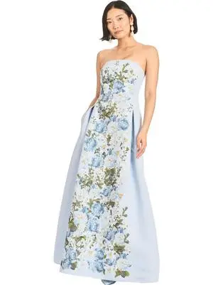 Sachin & Babi Larisa Strapless Fit And Flare Gown - Blue