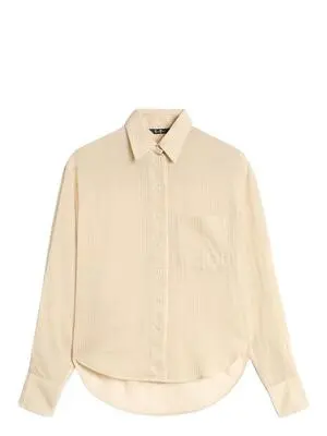 7 For All Mankind Oversized Button Down Shirt - Stripe / White