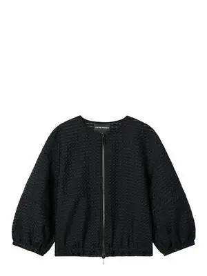 Emporio Armani 3d Vichy Jacquard Blouson - Black