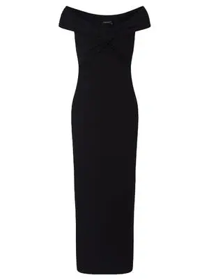 EMPORIO ARMANI Interlock Dress With Crossover Neckline