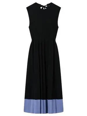 Emporio Armani Pleated Midi Dress - Black
