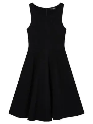 Emporio Armani Embossed Jersey Full Dress Black