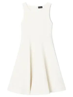 Emporio Armani Embossed Jersey Full Dress White