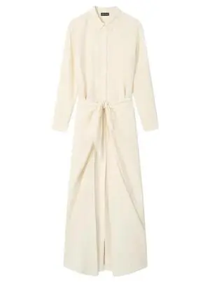 Emporio Armani Fluid Techno Rayon Dress White