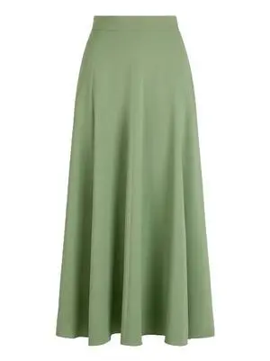 Oscar De La Renta Silk Georgette Midi Skirt - Green