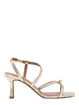 Maje Metallic Multi-strap Heeled Sandals - Gold