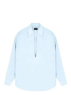 Giorgio Armani Open Silk Shirt - Blue