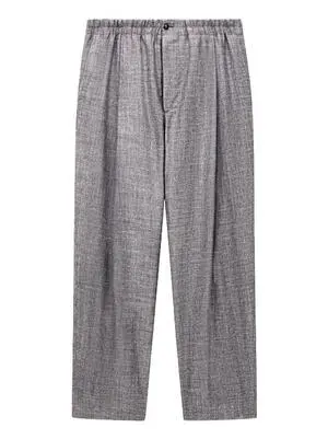 Giorgio Armani Silk And Linen Single-pleat Trousers - Natural