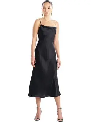 Natori Key Backless Silk Slip Dress - Black