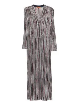Missoni Striped Long Cardigan - Brown