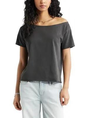Bp. Relaxed Fit Boat Neck Cotton T-shirt - Black