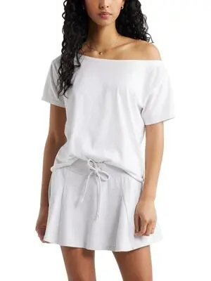 Bp. Relaxed Fit Boat Neck Cotton T-shirt - White