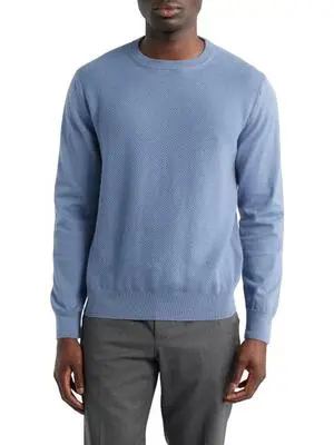 Canali Cotton Crewneck Sweater - Blue