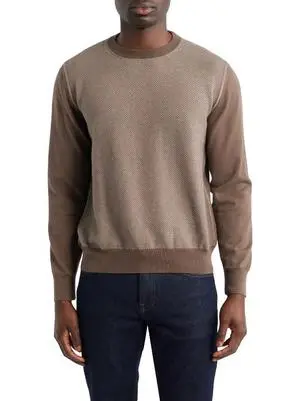 Canali Cotton Crewneck Sweater - Brown