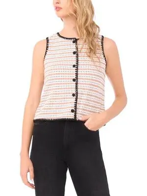 CECE DUPRAZ Diamond Crochet Knit Vest - Toffee