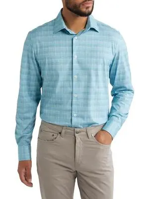Bugatchi James Ooohcotton® Check Print Button-up Shirt - Teal