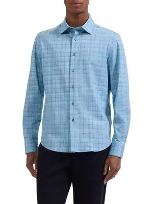 Bugatchi Jimmy Ooohcotton® Plaid Button-up Shirt - Teal