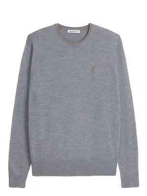 ASHWORTH GOLF Extrafine Merino Tipped Crewneck - Silver