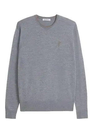 ASHWORTH GOLF Extrafine Merino Crewneck Sweater - Silver