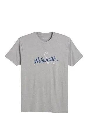 ASHWORTH GOLF Ashworth Script Tee - Heather Grey W/navy White
