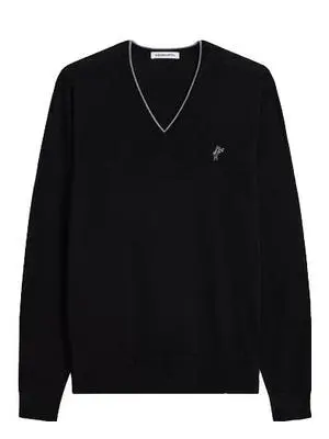 ASHWORTH GOLF Extrafine Merino Tipped V-neck - Black