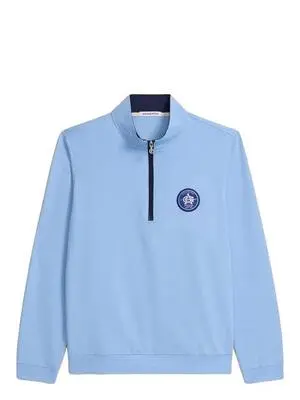 ASHWORTH GOLF French Terry 1/4 Zip With Vintage Patch - Chambray
