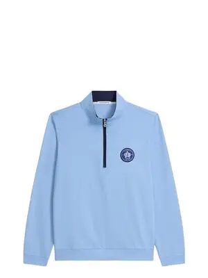 ASHWORTH GOLF French Terry Vintage Patch 1/4 Zip - Chambray