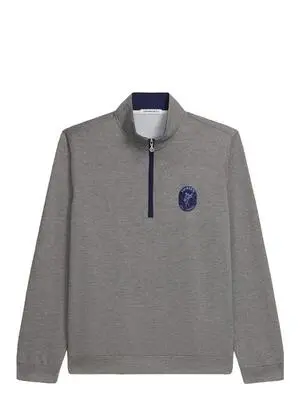 ASHWORTH GOLF French Terry 1/4 Zip With Vintage Patch - Heather Grey