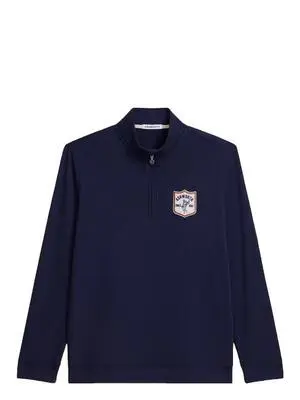 ASHWORTH GOLF Sand Twill Quarter Zip - Driver Navy