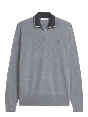 ASHWORTH GOLF Extrafine Merino 1/4 Zip Sweater - Silver