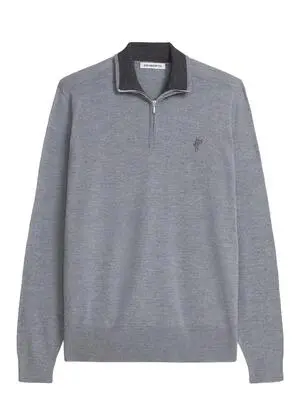 ASHWORTH GOLF Extrafine Merino Quarter Zip Pullover - Silver