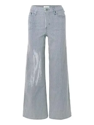 FRAME Le Slim Palazzo Striped Jeans - Blue