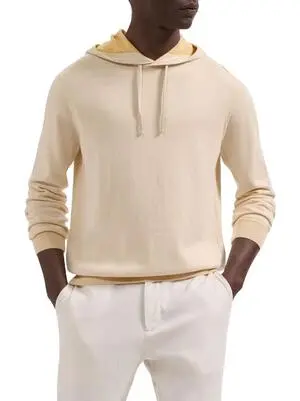 Bugatchi Cotton Knit Hoodie Ivory