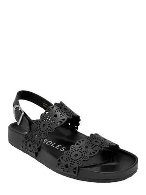 Aerosoles Lily Perforated Slingback Sandals - Black Perf Fx Nappa
